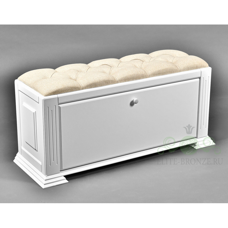 Банкетка-обувница большая (узкая) 1090 х 500 х 380цвет "White snow ...