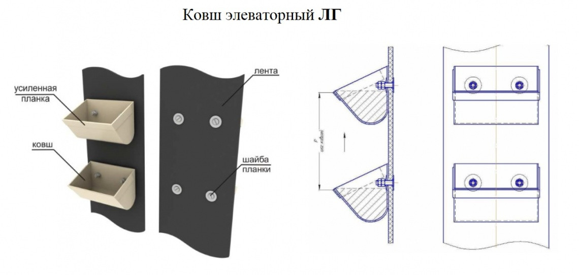 Лента норийная. Ковши норийные. Метизы.