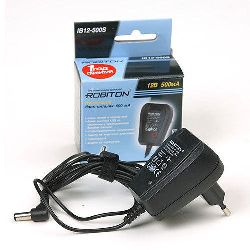 Купить Блок питания 12V 500mA - Robiton IB12-500S, +снаружи, штекер 5 ...