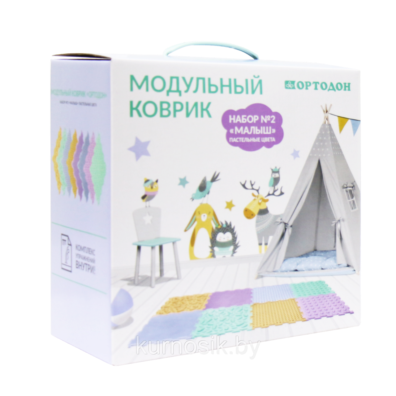 Модульные коврики ОРТОДОН, набор «Малыш», пастельные цвета (8 пазлов ...