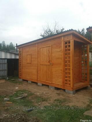 Хозблок (сарай) для дачи и сада №16 4х1,5 м с дровниками (ID#143588848 ...