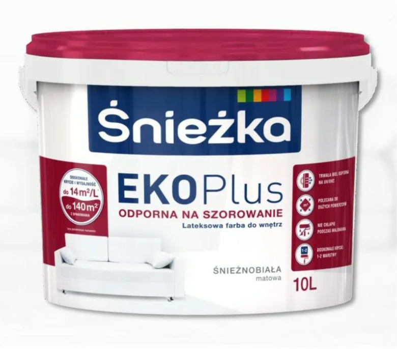 Краска латексная SNIEZKA EKO PLUS 5 л, белая (ID#151636869), купить на ...