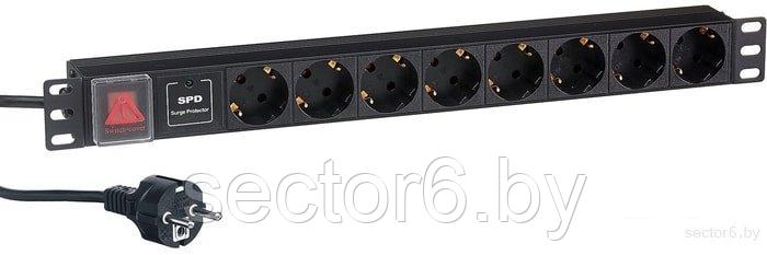 Блок розеток ExeGate ServerPro PDU-19H807 Al-8S-EU2-SW-SPD1