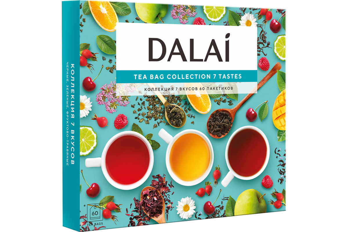 Чай в пакетиках Dalai Ассорти 7 вкусов (60 конв), арт.12776, набор ...