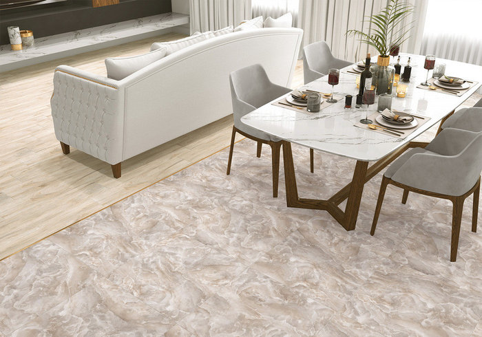 Лаппатированный керамогранит Alma Ceramica Sunshine Бежевый 600х600 (ID ...