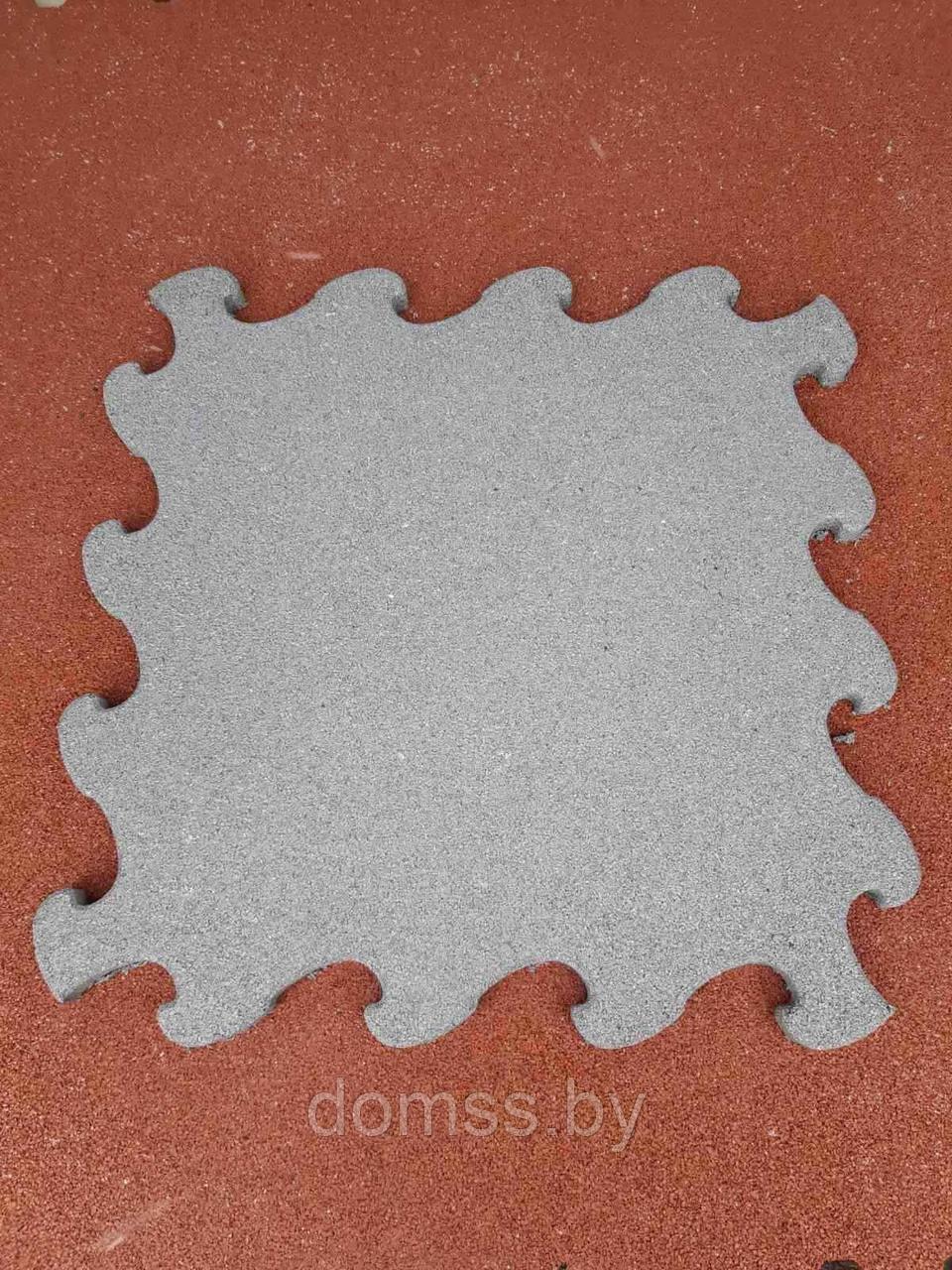 Резиновая плитка Puzzle 500*500*40мм черный серый коричневый синий ...