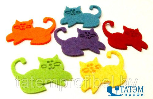Фигурки из фетра "Кошки" разноцветные, уп 6 шт (ID#222572039), купить ...