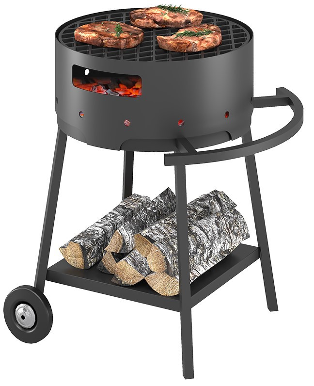 Мангал Везувий "Дачник" с чугунной решеткой "СТЕЙК" Ø 450мм на ...