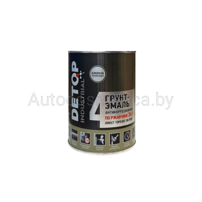 DETOP 4 - Грунт-эмаль по ржавчине 3 в 1 - 9004 черная 0.75л (ID ...