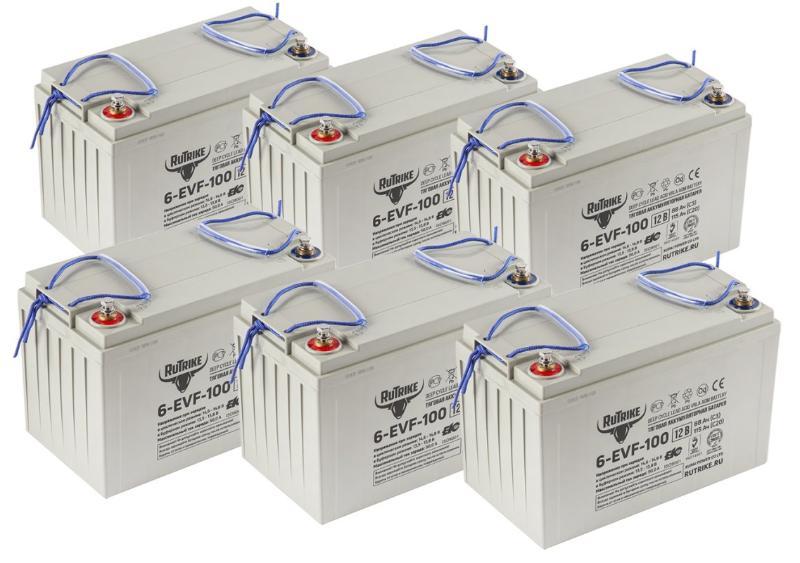 Комплект тяговых аккумуляторов RuTrike 6-EVF-100 (72V100A/H C3) (ID ...