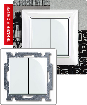 Купить ABB Basic 55 Выключатель двухклавишный проходной Белый в Минске по цене 39,60 руб.